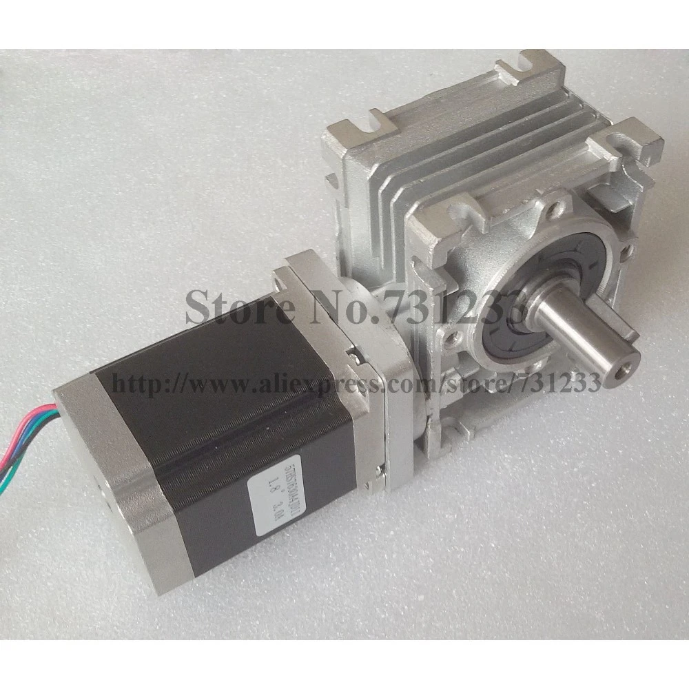 Nema 23 Worm Gearbox Stepper Motor 5:1-80:1 Ce Rohs Motor Length 56mm ...