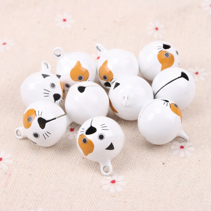 5pcs Jingle Bells Cute Yellow-eyed cat Ornament Metal Bell for Home ...
