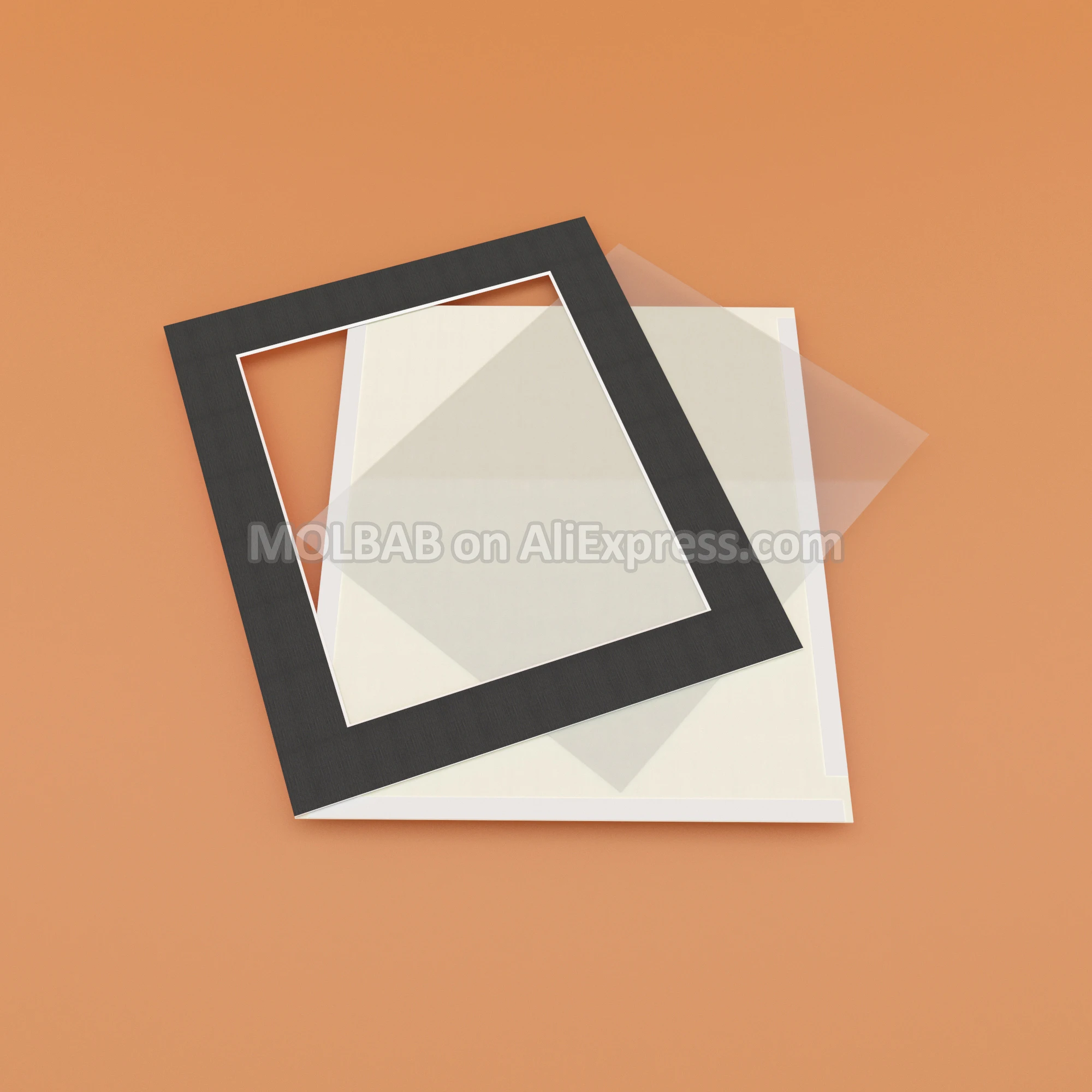 Black Picture Frame With Mat Png