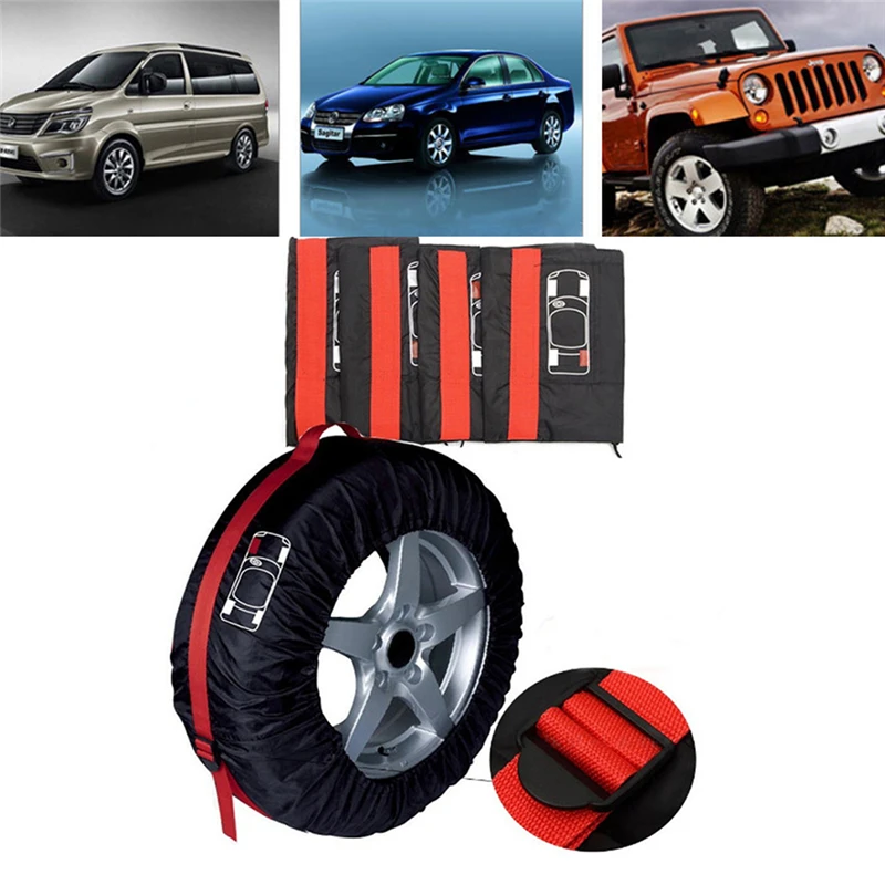 1pc Universal Car Spare Tire Cover Case 210D Oxford Cloth Tyre Storage ...