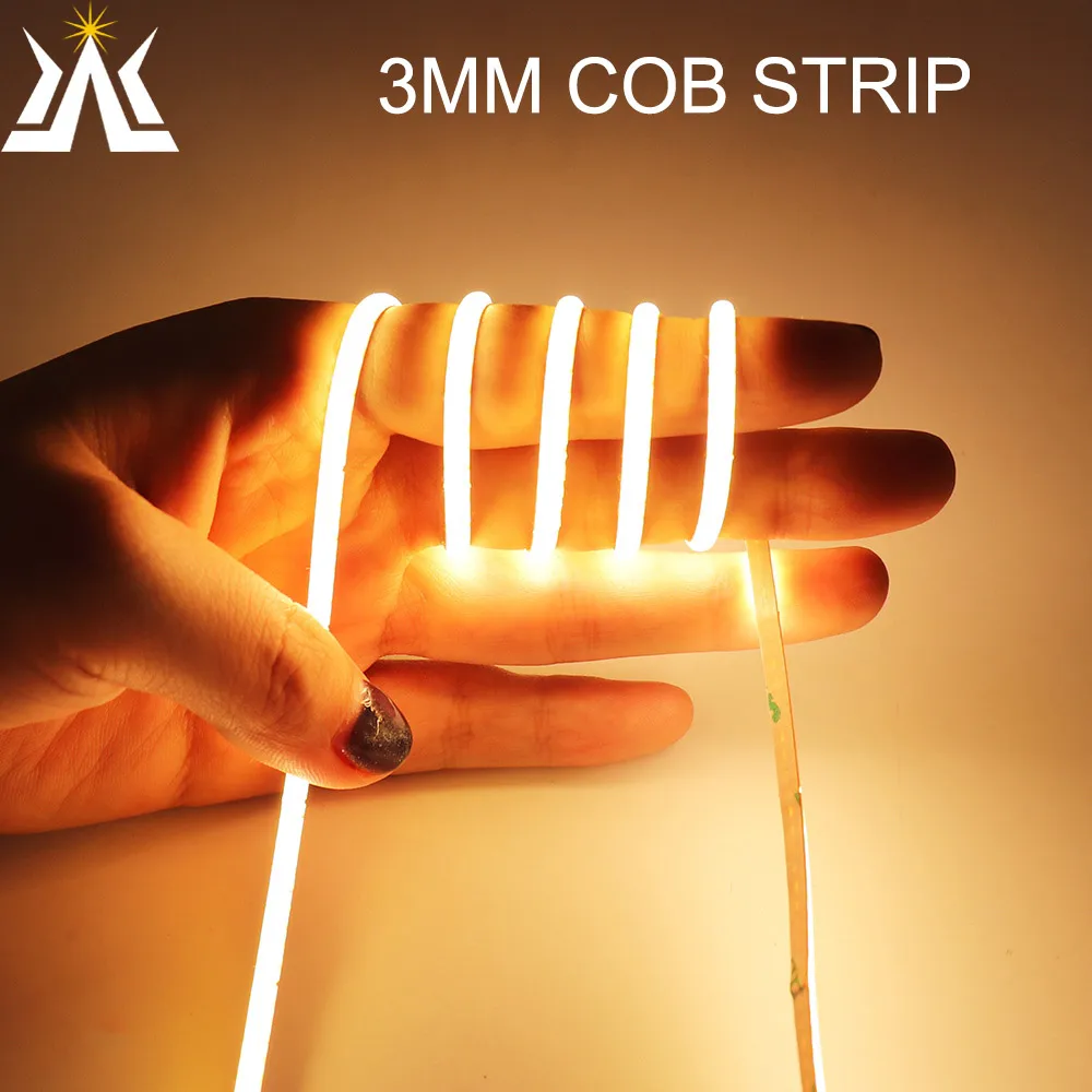 3mm Fob Cob Led Strip Light 12v Super Fine Thin Linear Flexible Led Bar ...