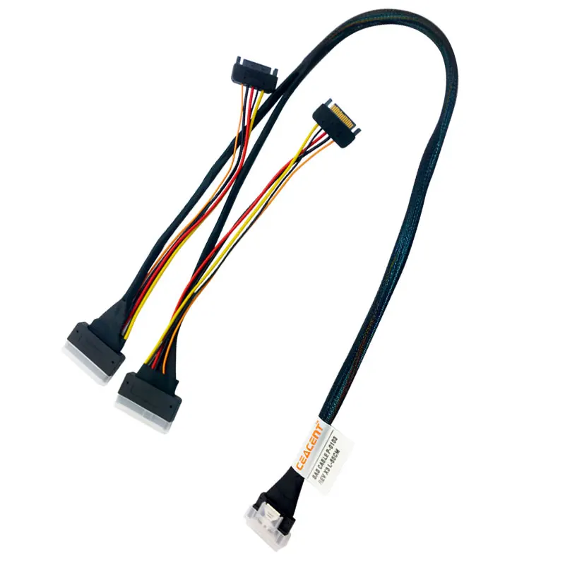 Ceacent Slim Sas Cable X8 Sff8654 To 2*sff8639 Slim Sas To Nvme U.2 ...