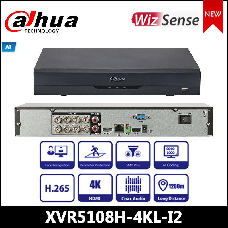 Dahua XVR XVR5108H 4KL I2 8 Kanal Penta brid 4K N/5MP Mini 1U WizSense Digital Video Recorder ...