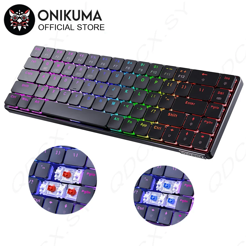 69 Key Gaming Mechanical Keyboard Bluetooth/TYPE C/2.4GHZ Wireless 3 ...