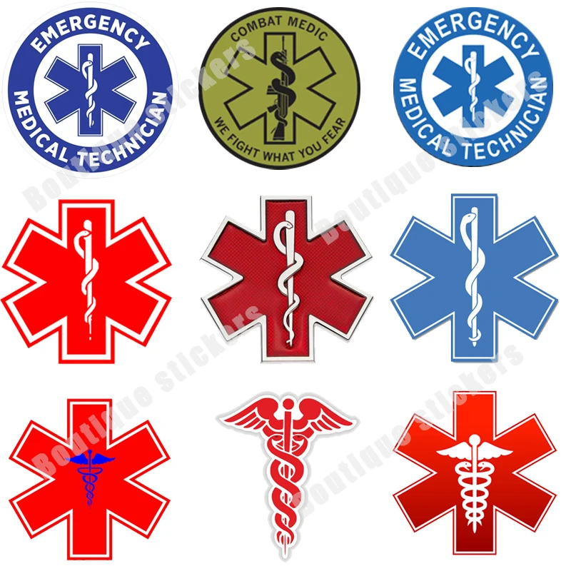 Different Specifications Combat Medic Decals Red Cross Stickers Star of ...