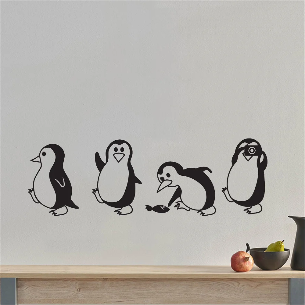 penguin wall sticker penguin wall decal Cute Penguin Vinyl Home Room ...