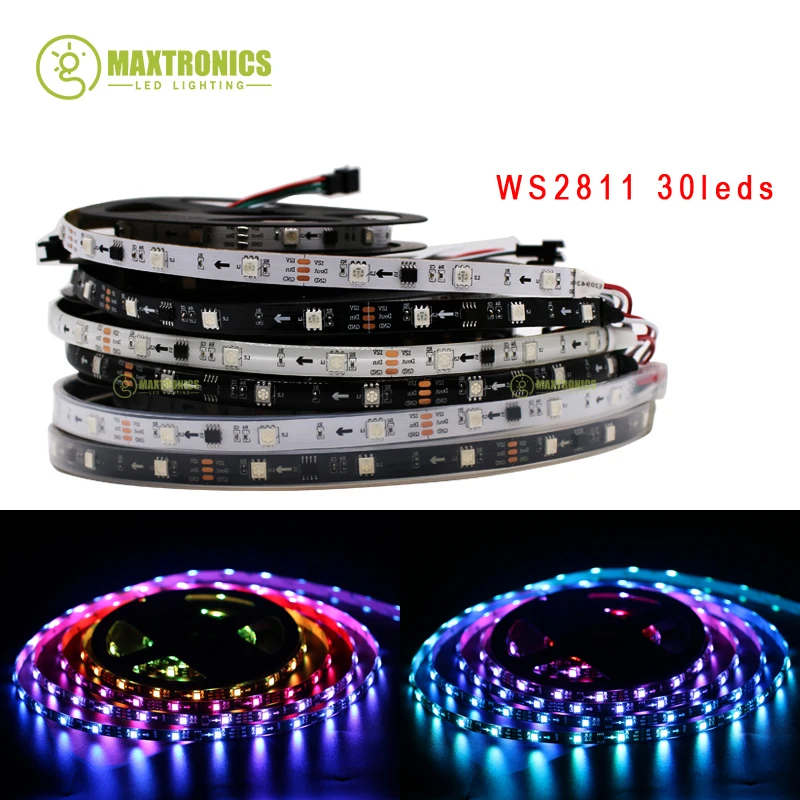 5m/roll Dc12v Ws2811 2811 Ic 5050 Smd Rgb Strip Addressable 30/60leds/m ...