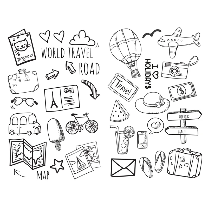 1-PCS-Cute-Travel-Sketch-Aesthetic-Book-Journal-Stickers-Scrapbooking ...