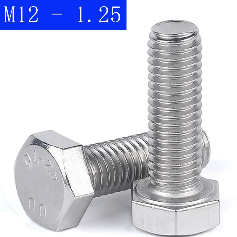 M12-1-25-12mm-Fine-Thread-304-Stainless-Steel-Hex-Cap-Bolt-Screw-DIN ...