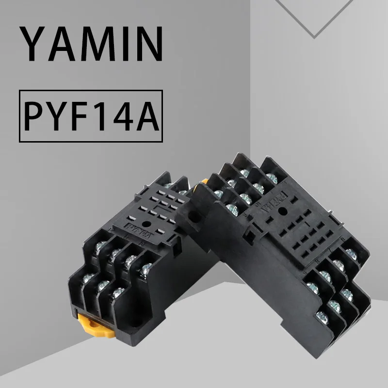 Base de enchufe de relé de Terminal de 14 pines P51 PYF14A, negra para MY4NJ base HH54P, Base de ...