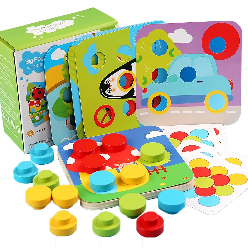 Mushroom-Nail-Art-Puzzles-Toy-Kids-Wooden-Mosaic-Pegboard-Animal-Color ...