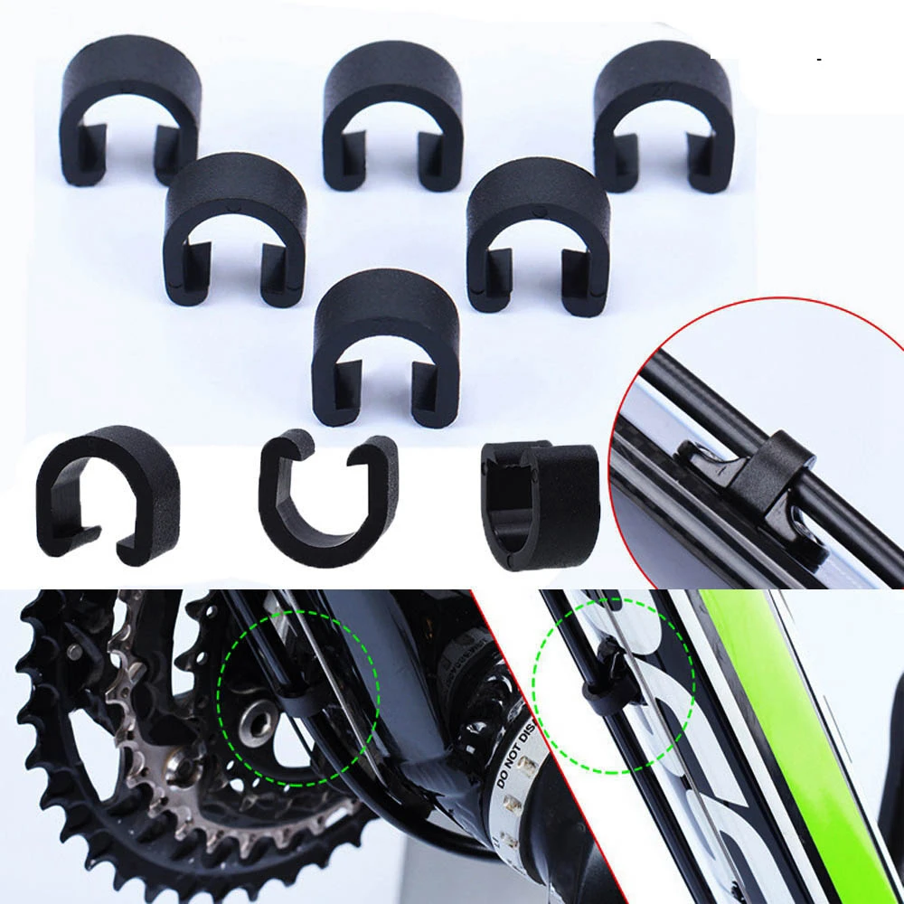 10Pcs Cycling Plastic C-Type Buckles Clasps Brake Cable Pipe Line C ...