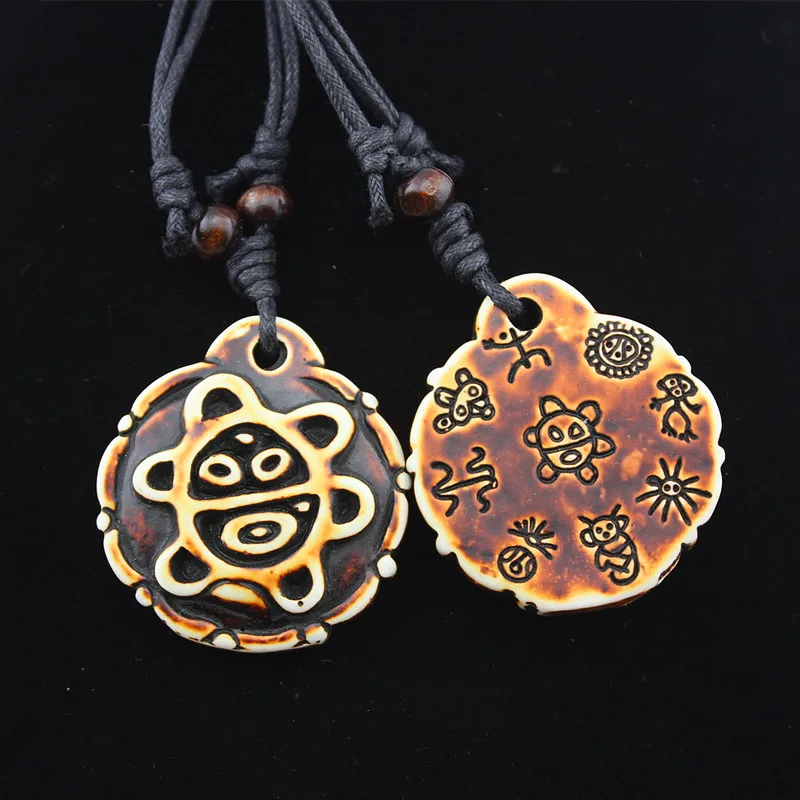 Collar de imitación de hueso de Yak tallado para hombres y mujeres ...