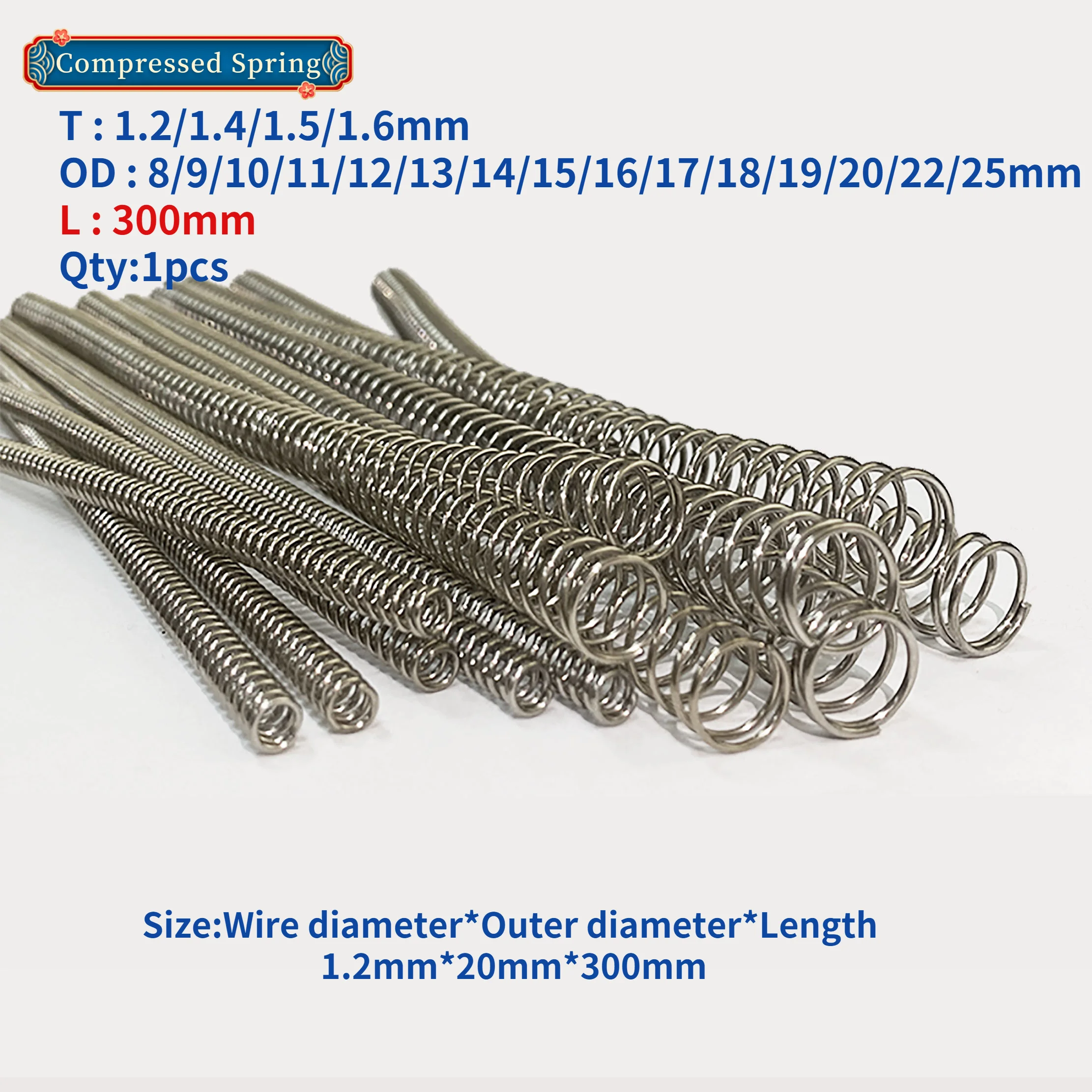 1Pcs Compressed Spring Pressure Spring Wire Diameter 1.2 1.6mm Outer ...
