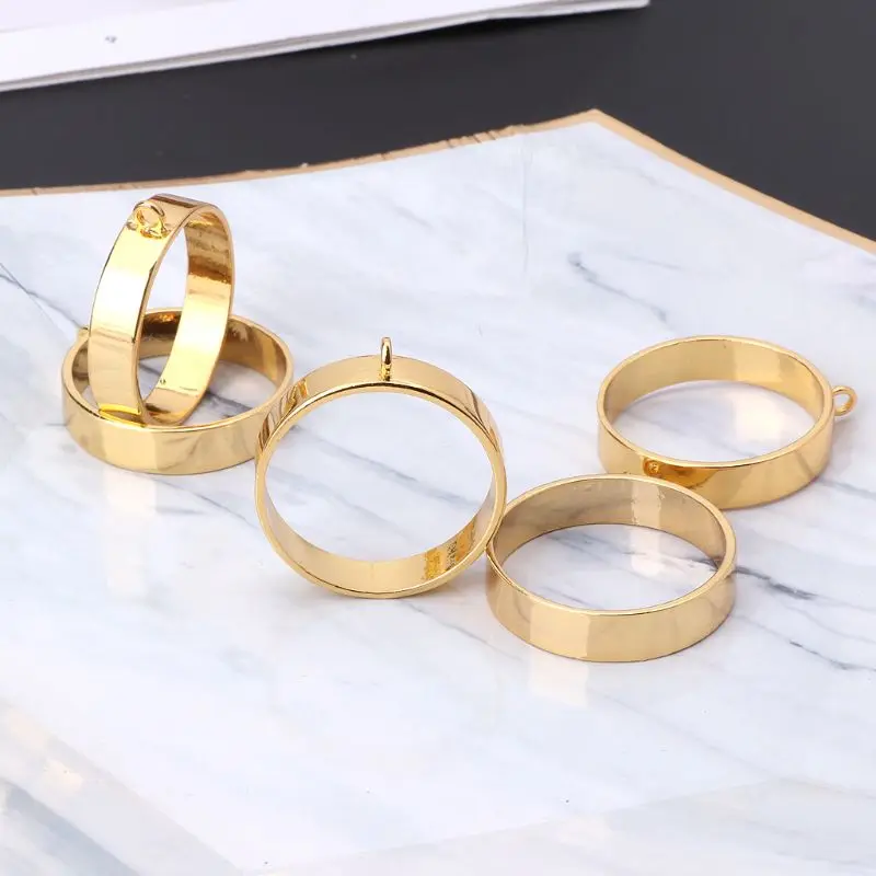 5pcs Round Framework Open Back Bezels Pendant Blanks For Resin Jewelry ...