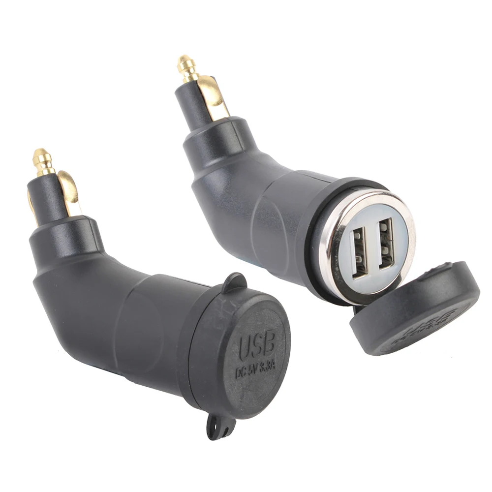 Motorcycle Dual USB Charger Power Adapter Cigarette Lighter Socket For ...