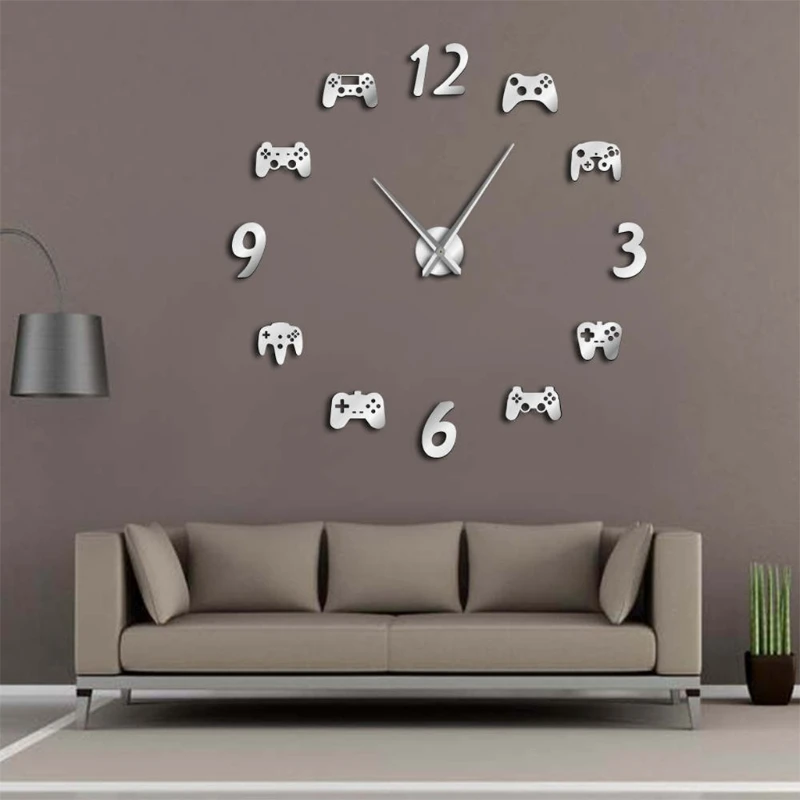 Game Controller Video Diy Giant Wall Clock Game Joysticks Stickers ...