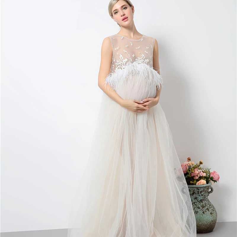 Tulle-Perspective-Maternity-Dresses-for-Photo-Shoot-Studio-Lace ...