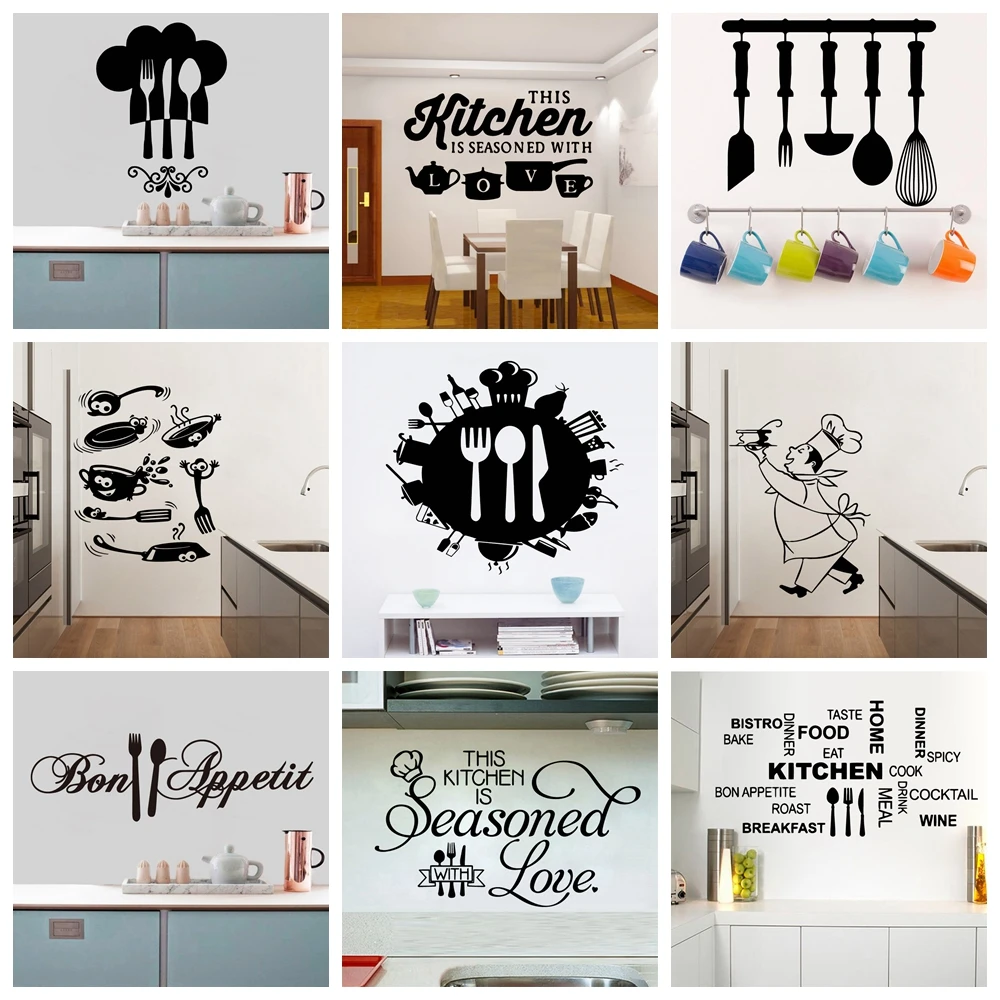 NEW Kitchen Wall Art Decal Wall Stickers For Kitchen Room Nature Decor ...