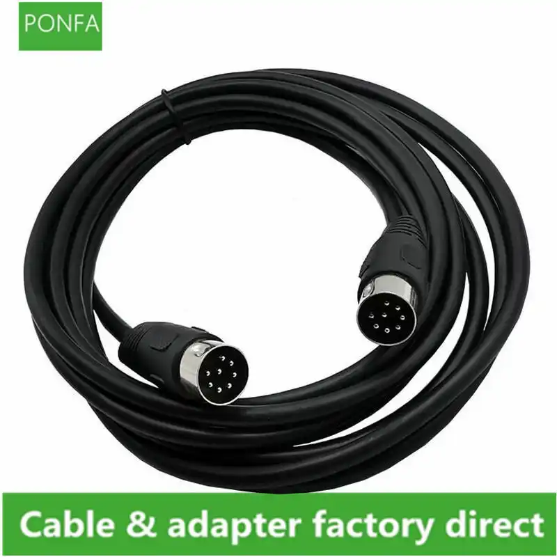 MIDI DIN 8 Pin Splitter Y cable Adapter 8 Pin male to 2 female cable 0 ...