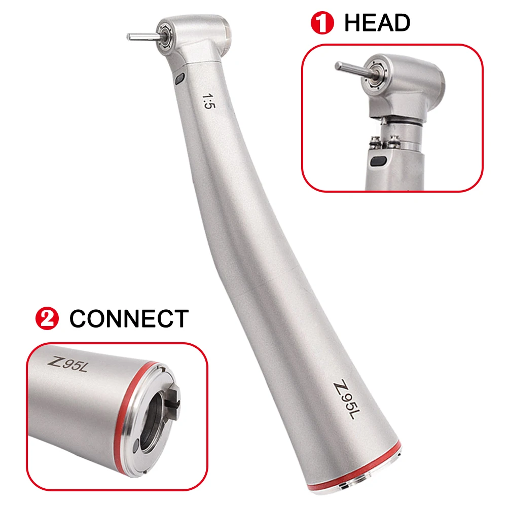 Dental Mini Contra Angle 1:5 Fiber Optic Increasing High Speed ...