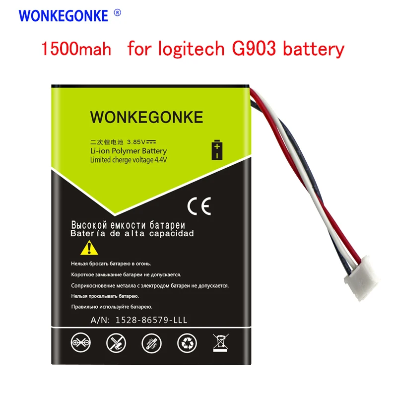Wonkegonke 1500mah For Logitech G903 G400 G403 G900 G703 Mouse Battery ...