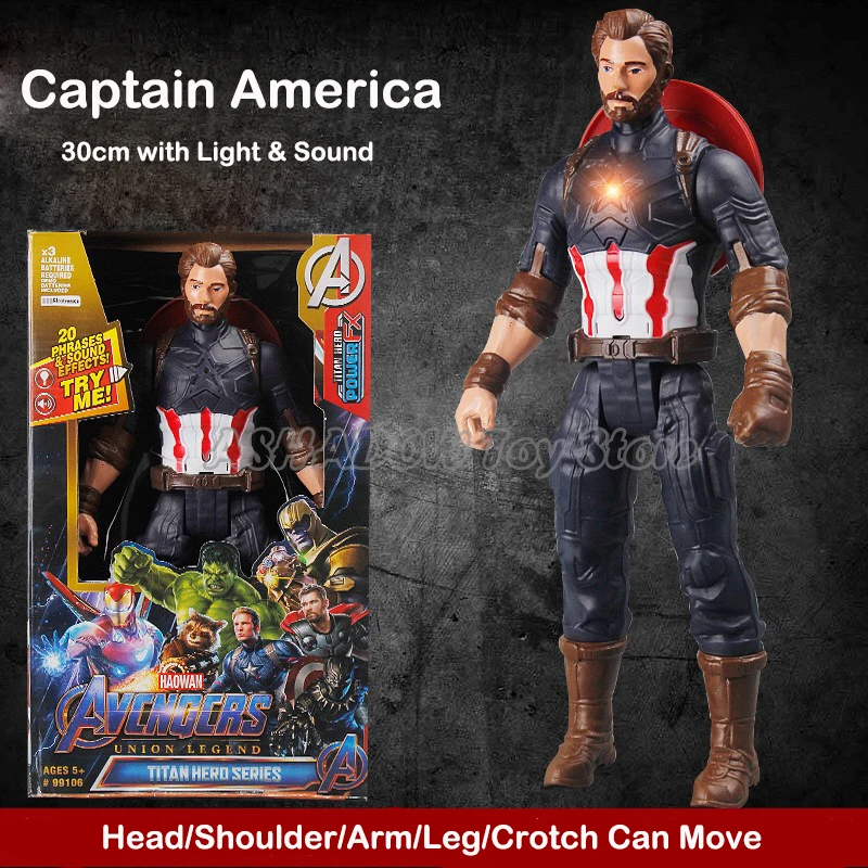 30cm Avengers Marvel Action Figure Captain America Iron Man SpiderMan ...