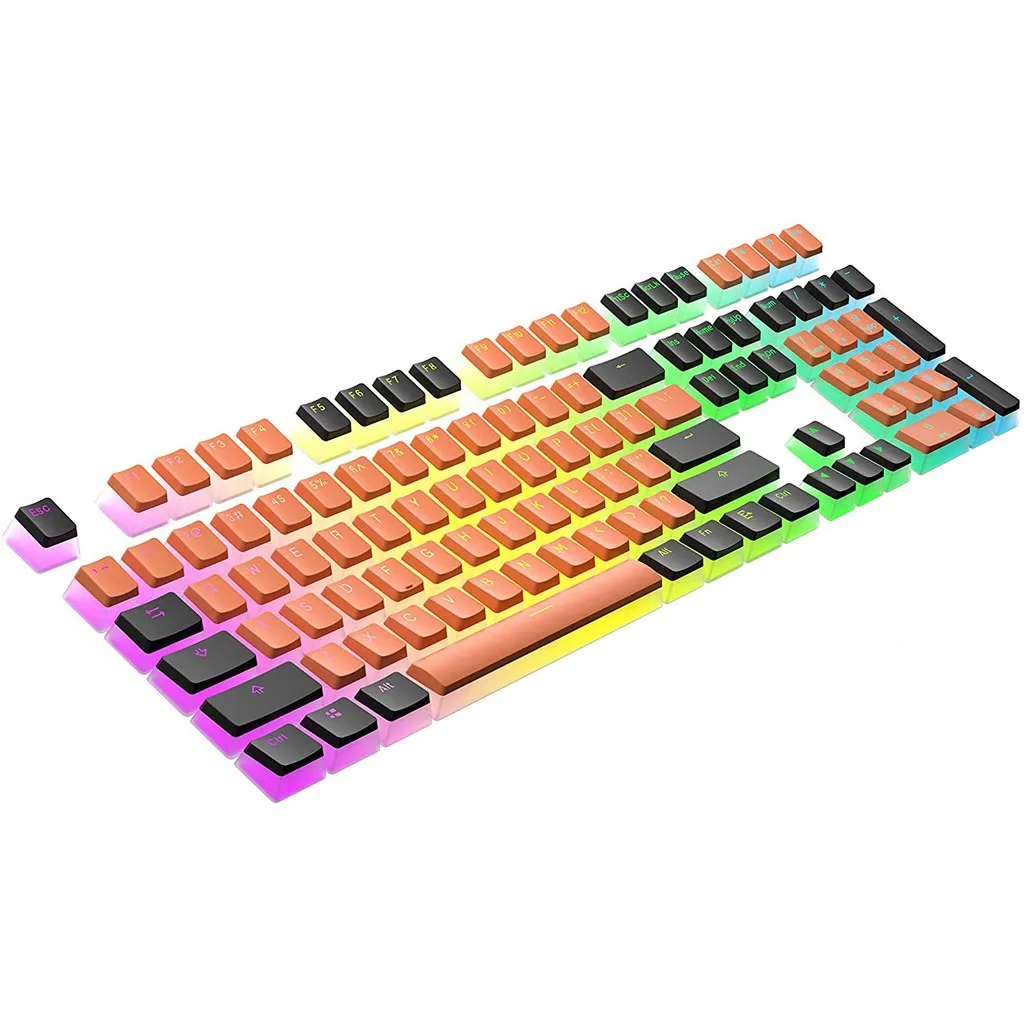 Black Orange Pudding 108 Double Shot Pbt Pudding Keycap Ansi/iso-oem ...