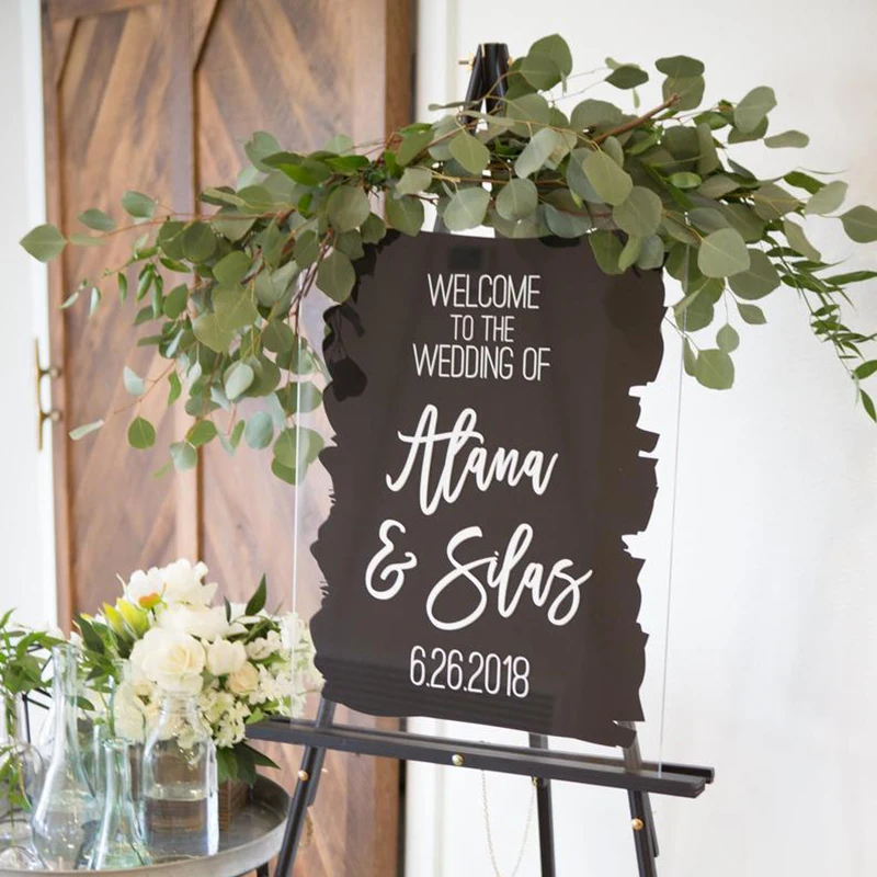 Party Décor calligraphy wedding sign painted wedding sign acrylic ...