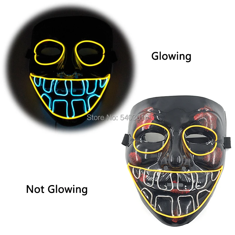Máscara de terror de Halloween para fiesta, mascarilla con luz LED para ...