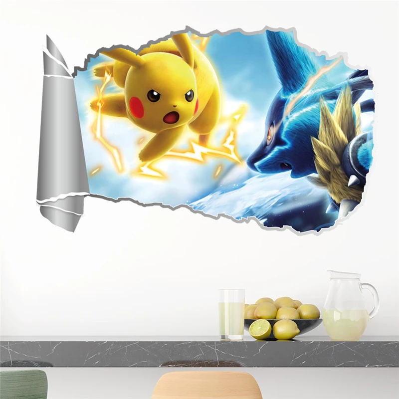 3D Effect Pokemon Cartoon Wall Sticker Poster - KawaiiMerch.com