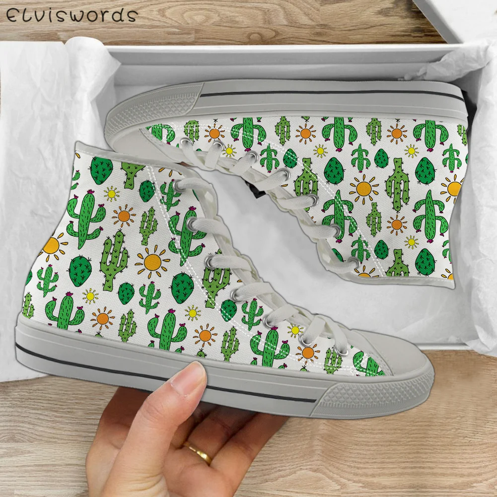 ELVISWORDS Zapatillas altas vulcanizadas para mujer, zapatos planos ...