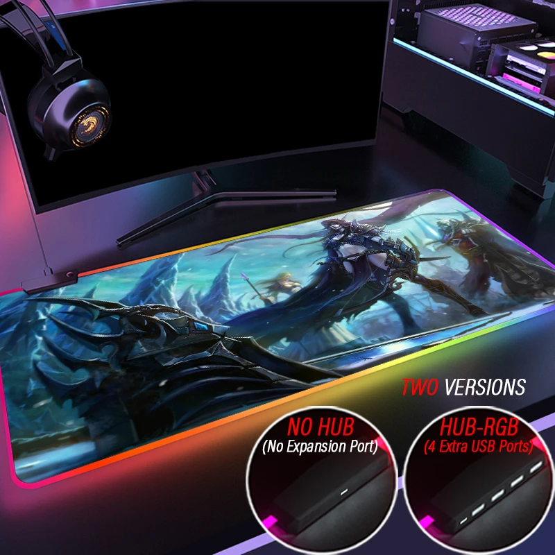 Azeroth HD World of Warcraft RGB Mouse Pad HUB Gaming WOW Custom 4 Port ...