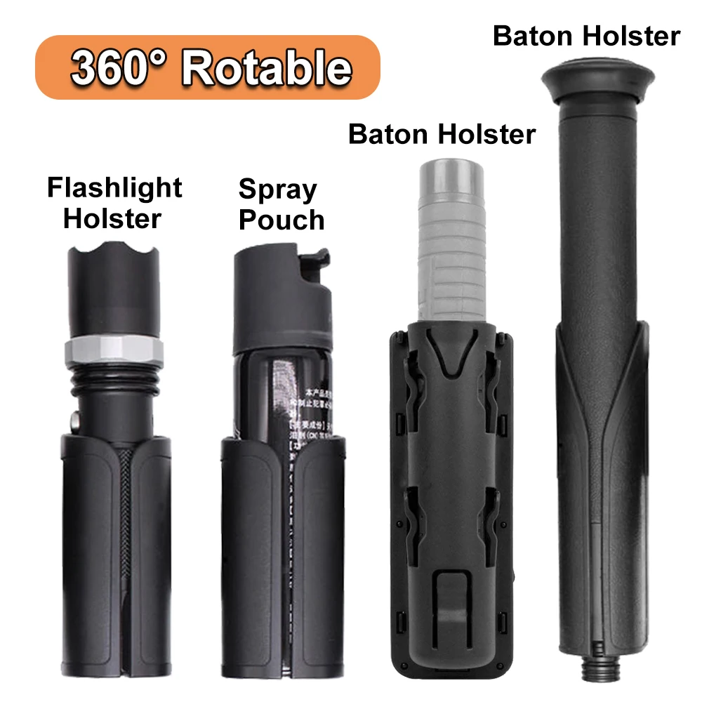 Tactical-Baton-Holder-360-Degree-Rotating-Baton-Holster-Spray-Pouch ...
