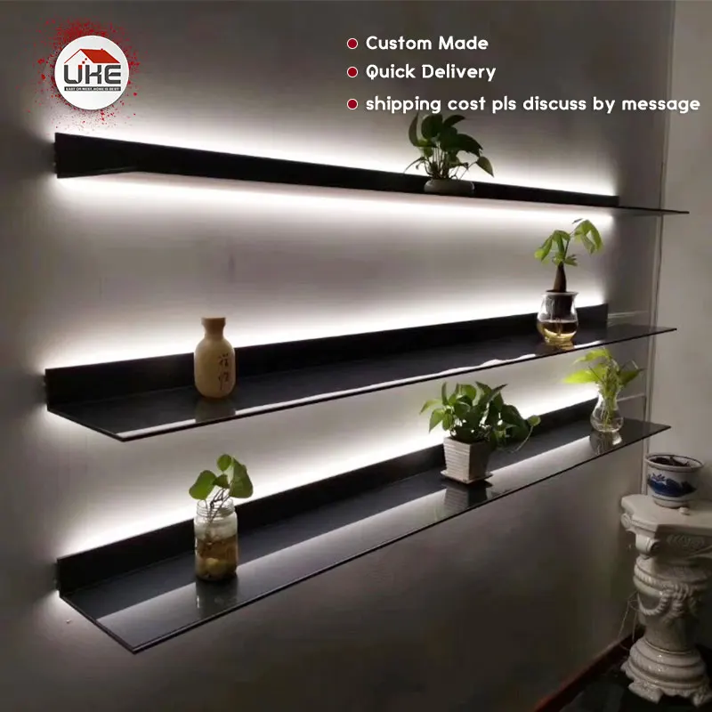 Estante-de-exhibici-n-de-luz-LED-montado-en-la-pared-minimalista-de ...