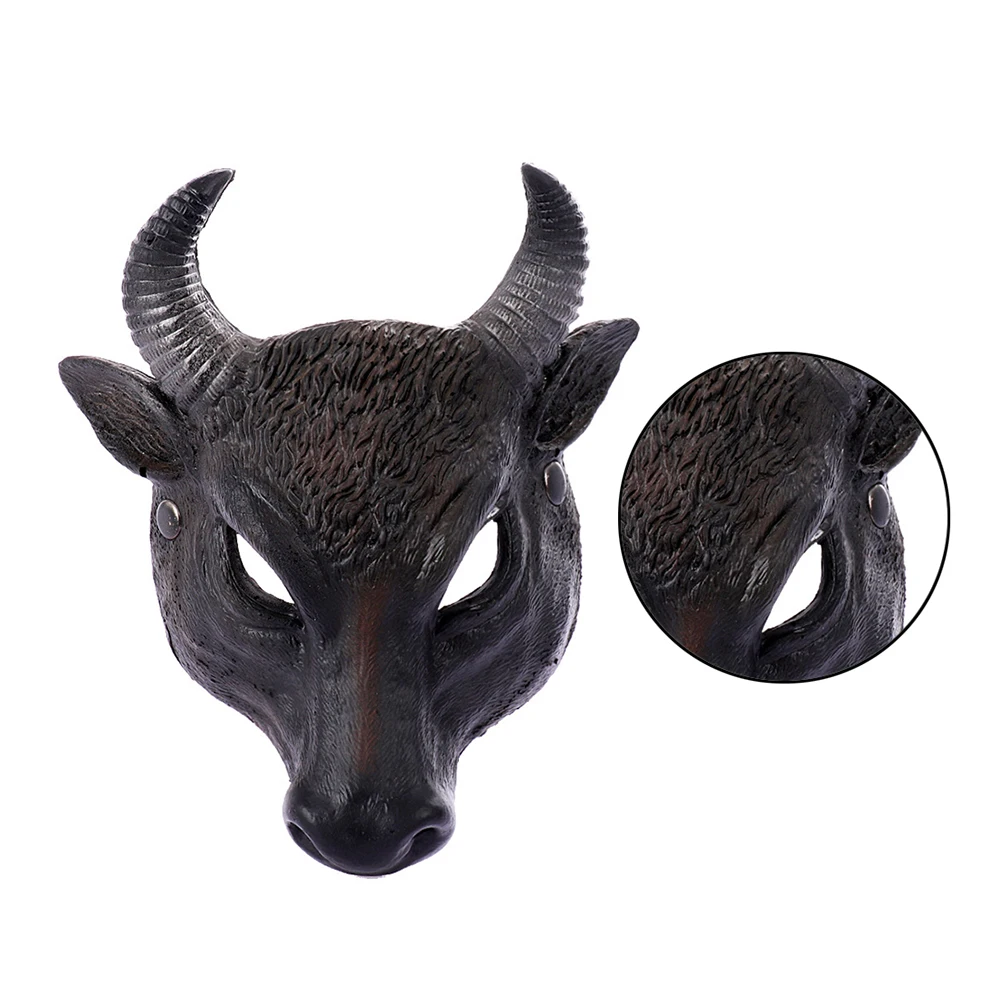 Halloween Carnival Face Shield Animal Buffalo Bull Head Mask Party Half ...