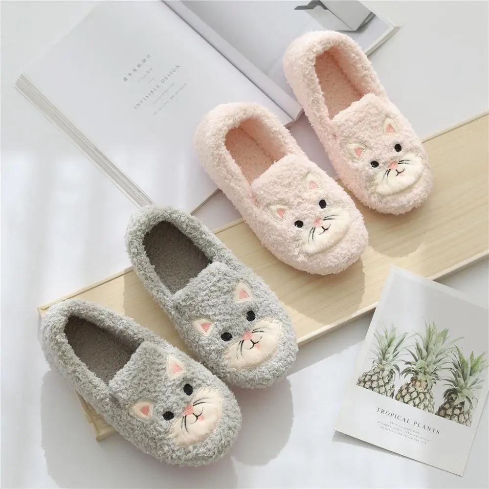 Millffy Women Indoor rat warm Slippers pink gray shoe Cute Family Home ...