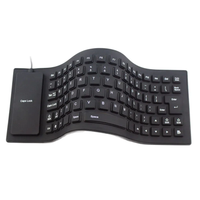 85 key Computer Keyboard Silicone Mute Soft Keyboard USB Wired Keyboard ...