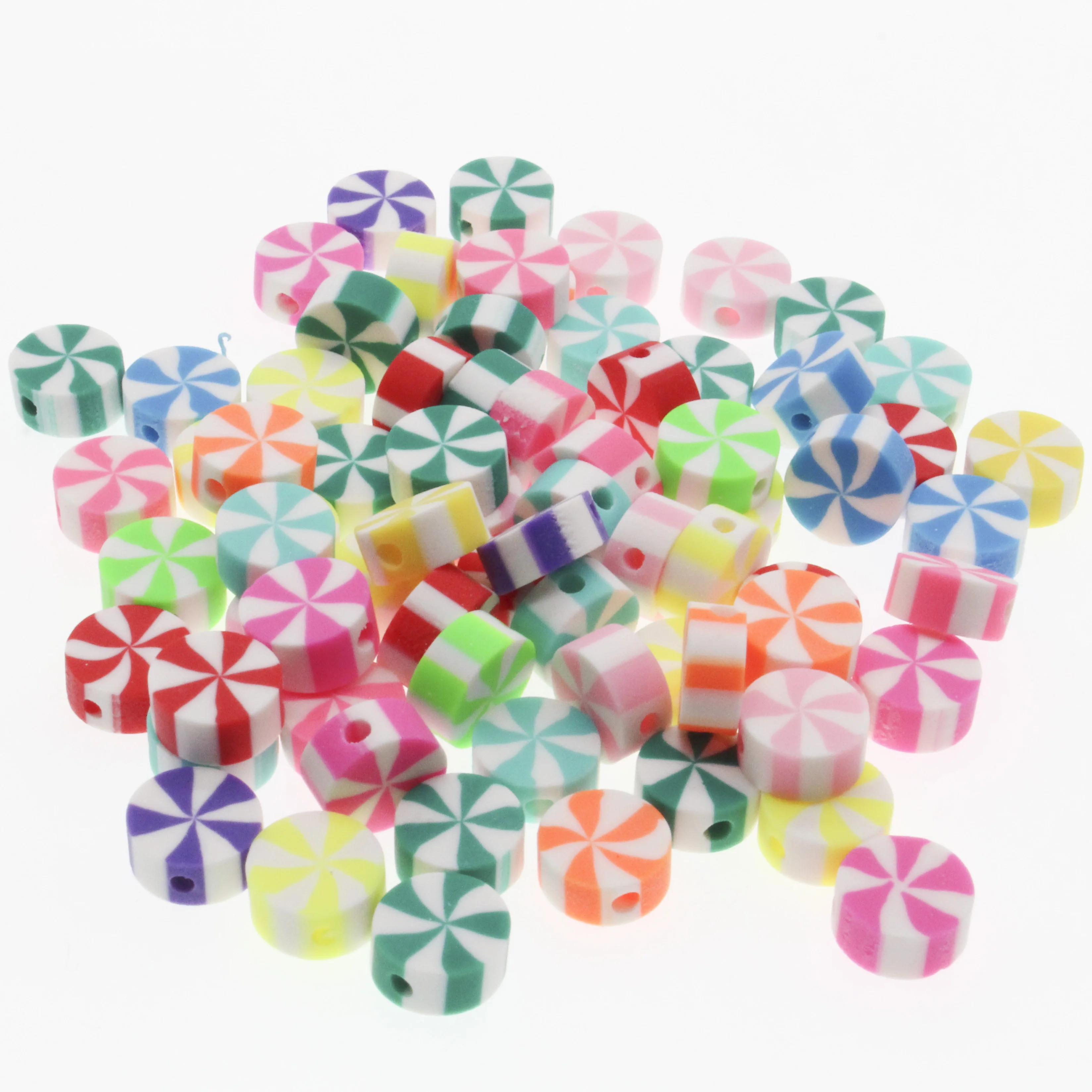 30-50-100Pcs-Round-Candy-Clay-Spacer-Beads-Polymer-Clay-Beads-For ...
