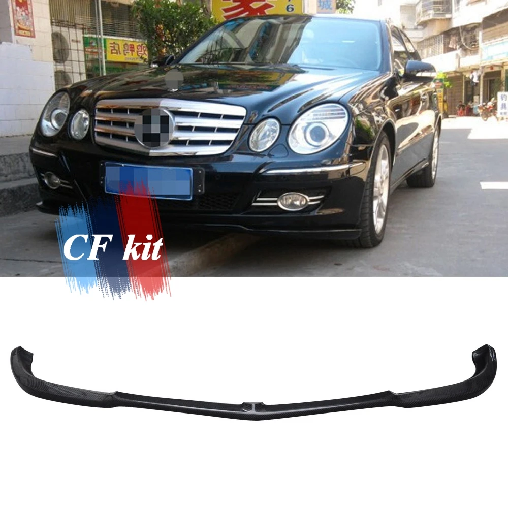 Real-Carbon-Fiber-Front-Bumper-Spoiler-Chin-Lip-For-MERCEDES-BENZ-W211 ...