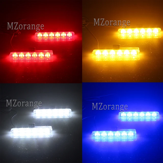2×6 LED Wired/Wireless Remote Controller Car Strobe Warning Police ...