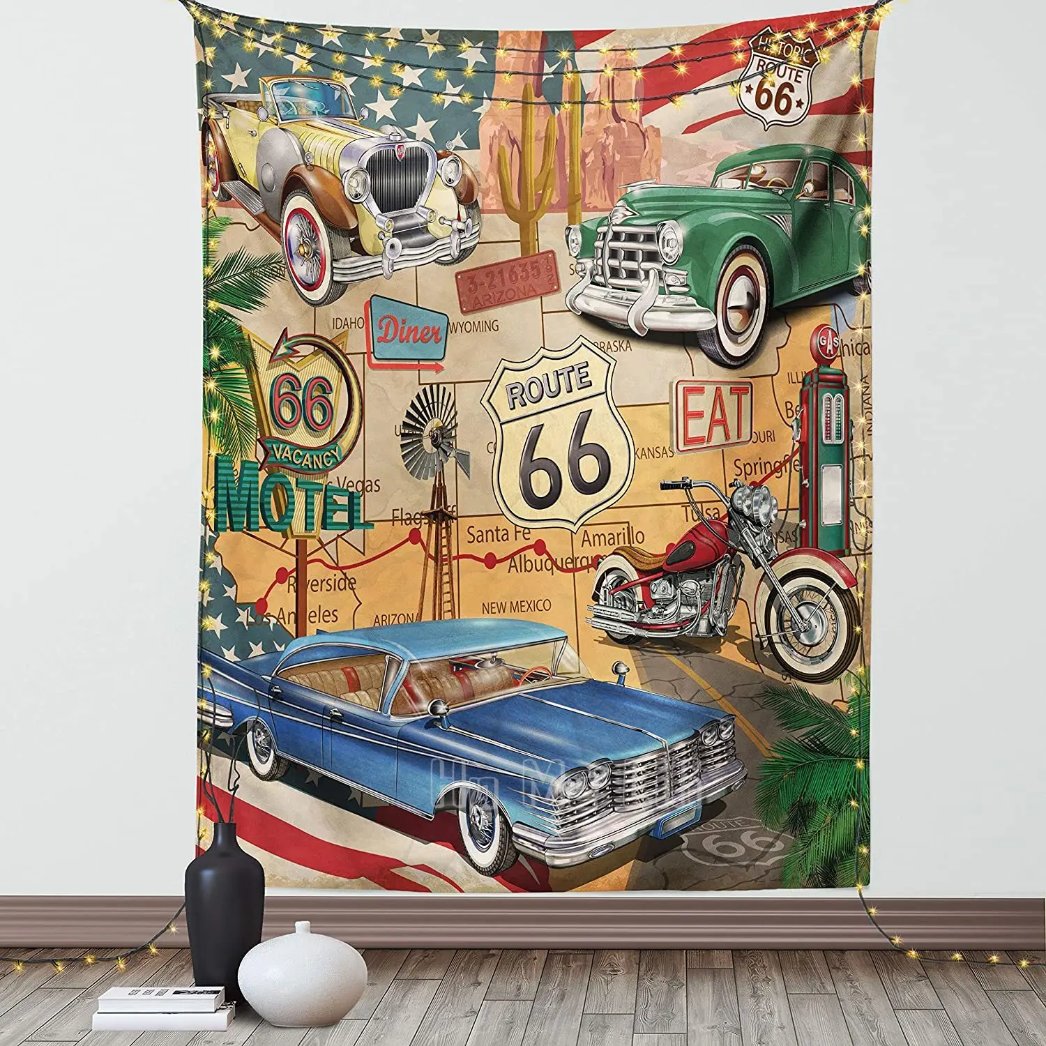 Vintage Road Trip Map