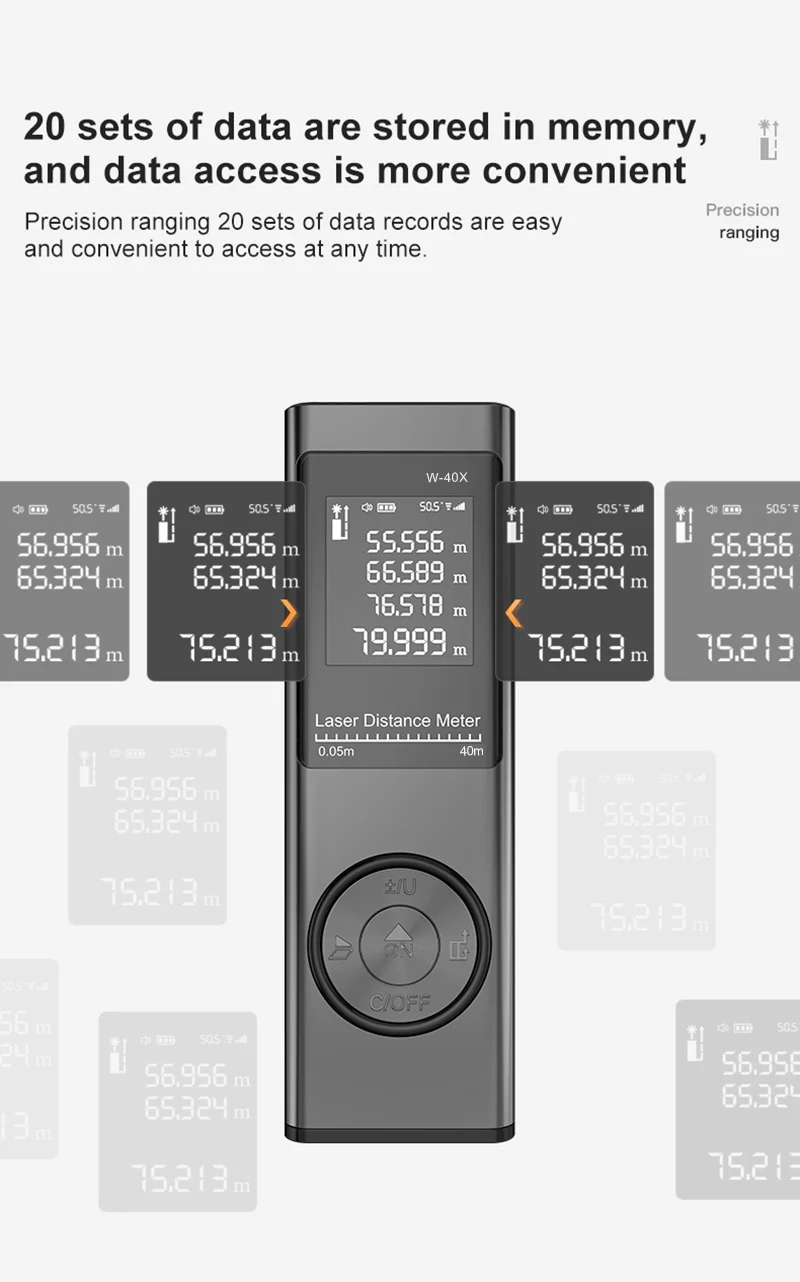 80 m - Niveau bleu - Distancemètre Laser numérique de haute précision ...