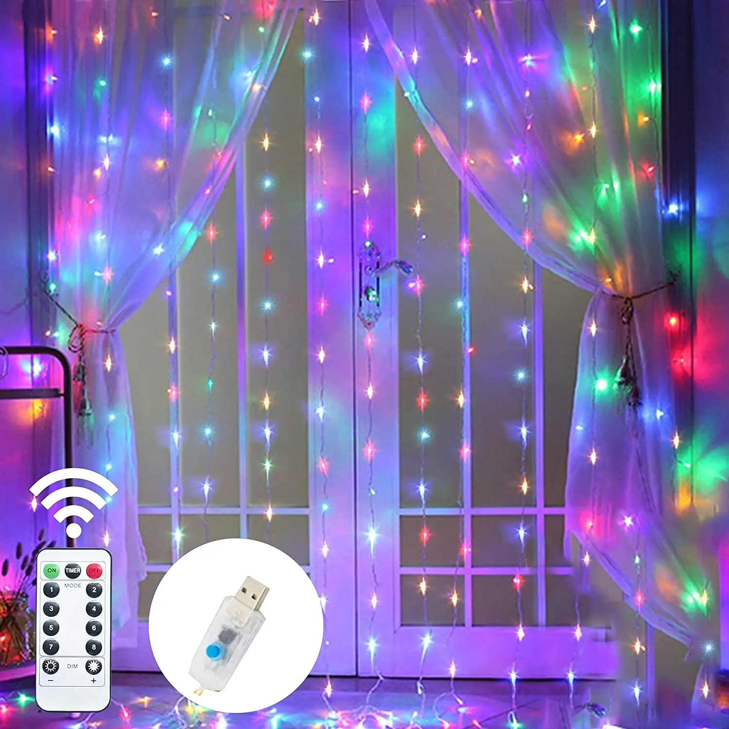 300 LED Fenster Vorhang String Licht Hochzeit Party Home Garten ...