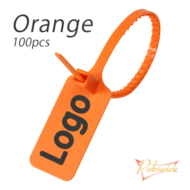 100 Custom Logo Tag Zip Ties Off Labels White Plastic Security Garment ...