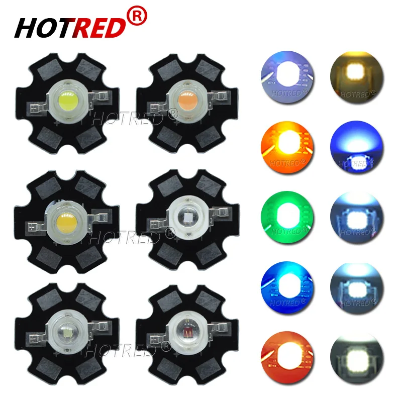 100pcs 1W 3W High Power led Diode Cold Warm White RGB UV 395nm Deep Red ...