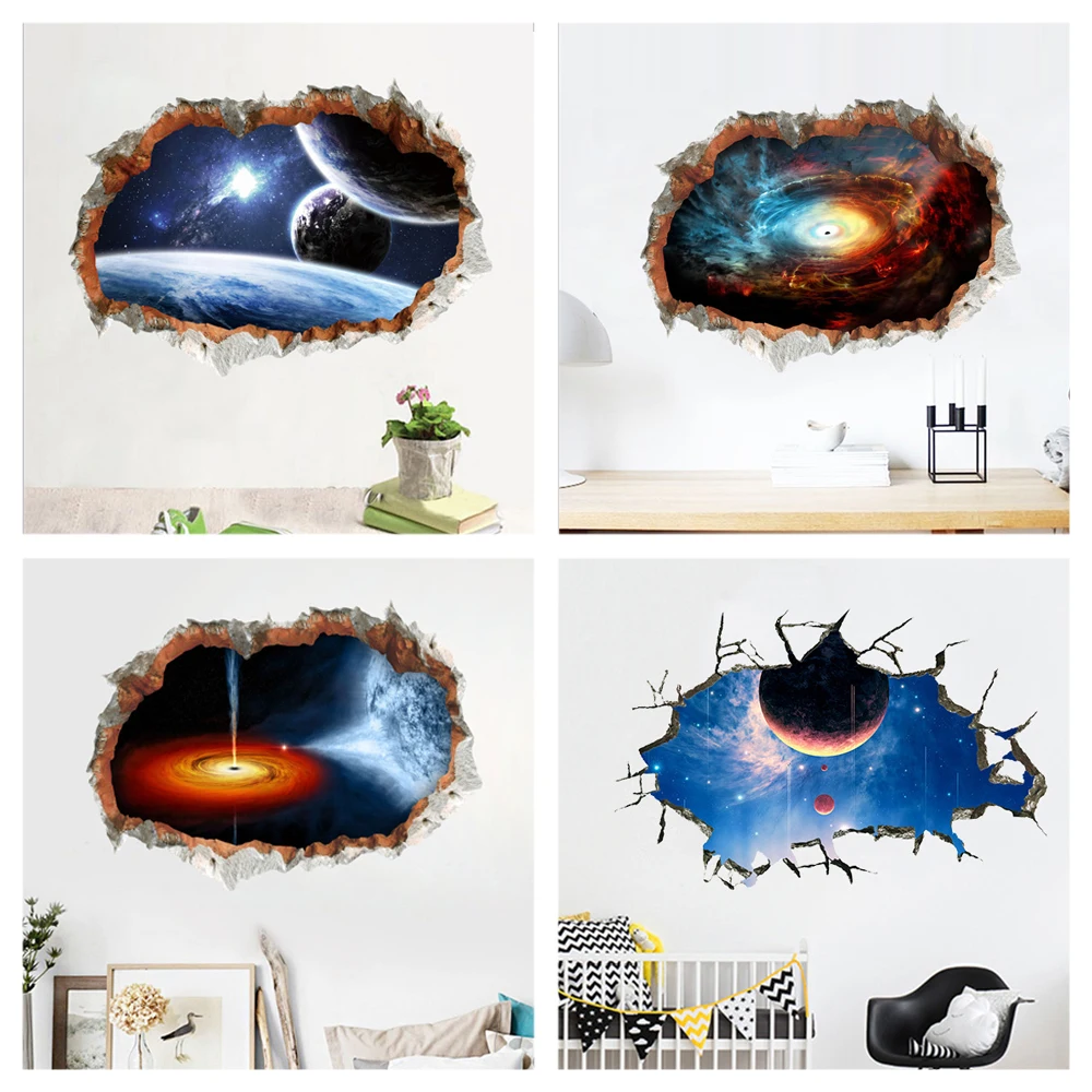 Black-Hole-Nebula-Planet-Star-Wall-Stickers-For-Kids-Room-Decoration ...