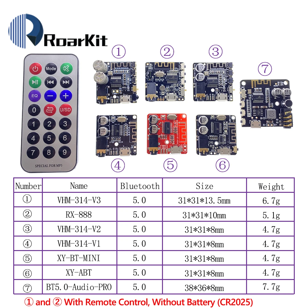 Vhm-314 V2 V3 Mp3 Bluetooth 4.1 5.0 Decoder Board Lossless Car Speaker ...