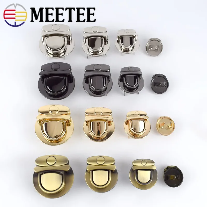 2pcs Meetee Metal Round Clasp Turn Twist Lock Buckle for DIY Handbag ...