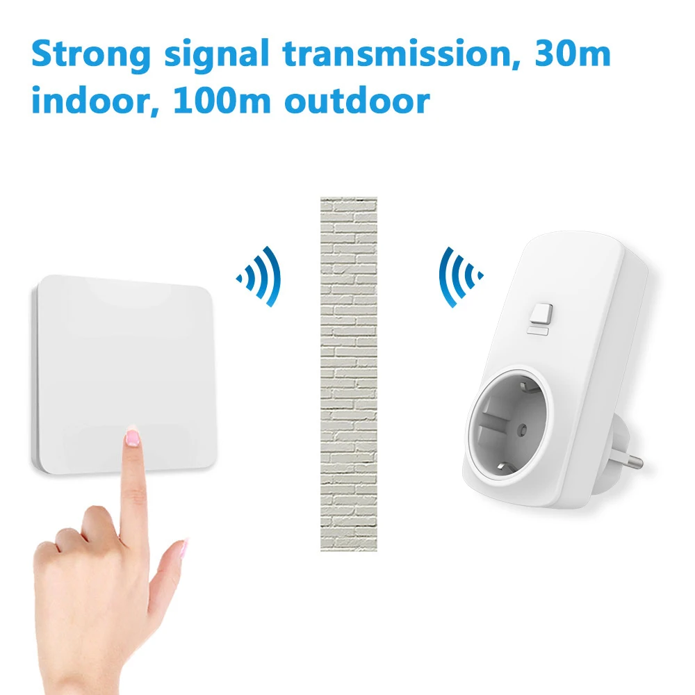 French Type Wireless Socket Remote Control Outlet Plug 16A, Self ...
